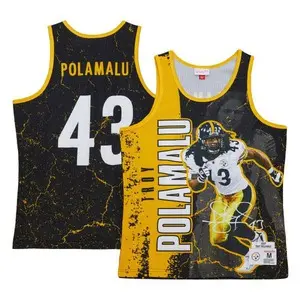 Mitchell & Ness Troy Polamalu Pittsburgh Steelers 2007 Player Burst Tank Top - Black