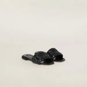 Miu Miu Matelassé Nappa Leather Slides