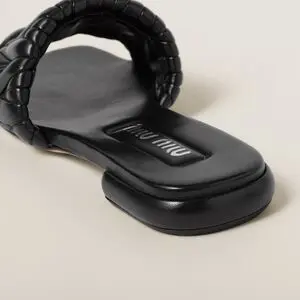 Miu Miu Matelassé Nappa Leather Slides