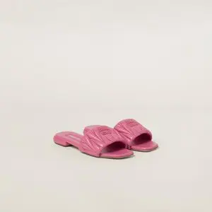 Miu Miu Matelassé Nappa Leather Slides