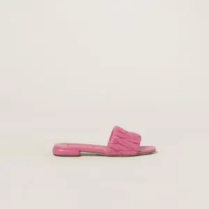 Miu Miu Matelassé Nappa Leather Slides