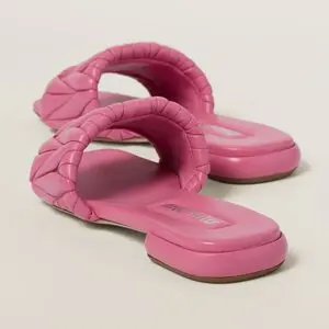 Miu Miu Matelassé Nappa Leather Slides