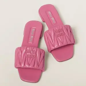 Miu Miu Matelassé Nappa Leather Slides