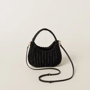 Miu Miu Wander Wicker Hobo Bag
