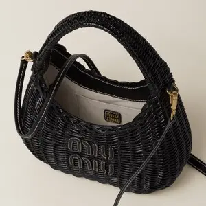 Miu Miu Wander Wicker Hobo Bag