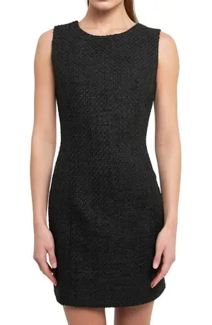 Endless Rose Sleeveless Tweed Mini Dress