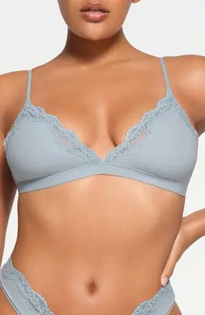SKIMS Fits Everybody Lace Triangle Bralette Denim