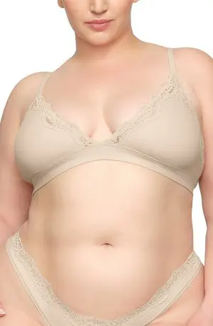 SKIMS Fits Everybody Lace Triangle Bralette Sand