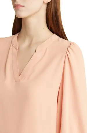 Anne Klein Three Quarter Sleeve Split Neck Top