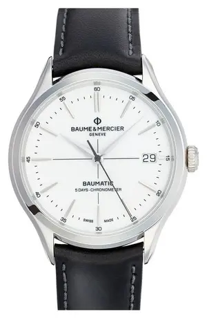 Baume & Mercier Clifton Baumatic Strap Watch - White Porcelain-like