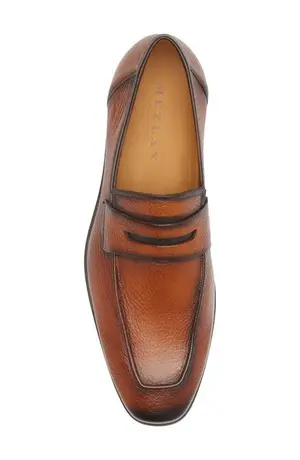 Mezlan Deerskin Penny Loafer - Cognac