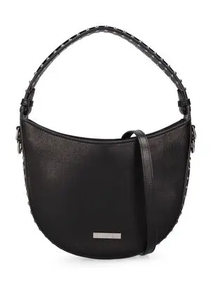 Dsquared2 Studded Vintage Leather Shoulder Bag - Black