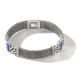 John Hardy Rata Chain Inlay Bracelet Gemstone - Silver