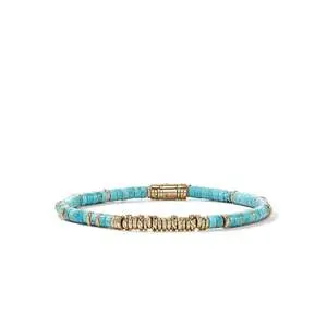 John Hardy Heishi Turquoise Beaded Bracelet - Gold