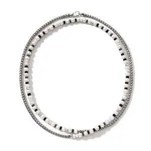 John Hardy Colorblock Pearl And Sterling Necklace - Silver