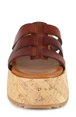 CANDIE'S Kalma Platform Slide Sandal - Tan