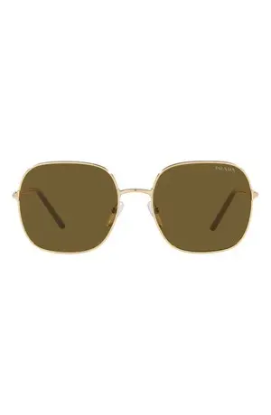 Prada 58mm Round Frame Blue Light Blocking Glasses