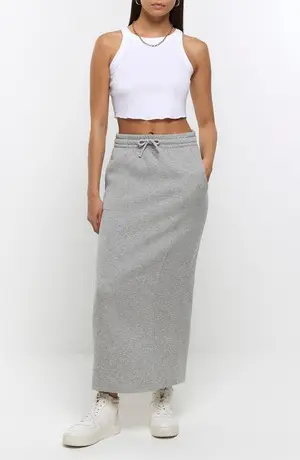 RIVER ISLAND Marl Sweat Midi Skirt