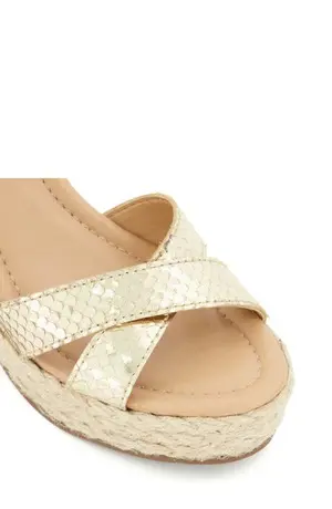 Dune London Espadrille Platform Wedge Sandal - Gold