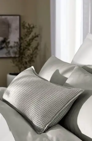 BOLL & BRANCH Organic Cotton Waffle Accent Pillow Cover - Pewter