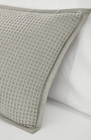 BOLL & BRANCH Organic Cotton Waffle Accent Pillow Cover - Pewter