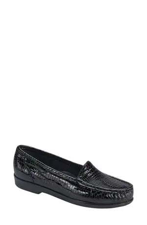 SAS Simplify Nubuck Leather Loafer - Black Croc