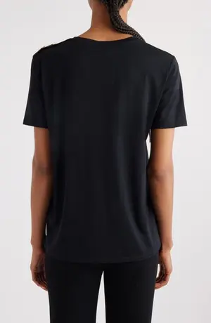 Balmain Cotton Logo Graphic T-shirt - Eab Black/white