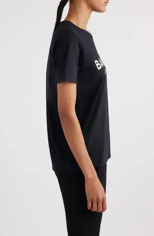 Balmain Cotton Logo Graphic T-shirt - Eab Black/white