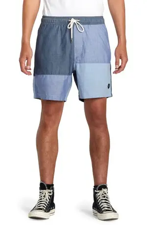 Rvca Patchwork Shorts - Blue