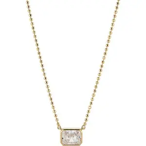 Nadri Emerald Cut Cubic Zirconia Pendant Necklace - Gold
