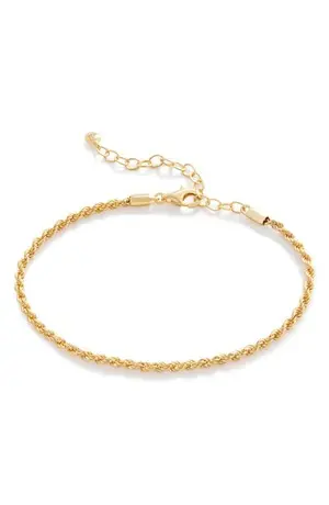 Monica Vinader Monica Vinader Gold-Plated Rope Chain Bracelet 18ct Gold Vermeil/ Ss