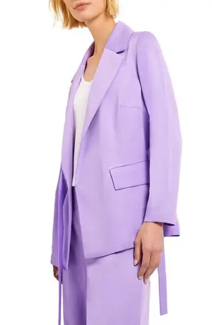 Misook Side Tie Blazer - Lavender Field