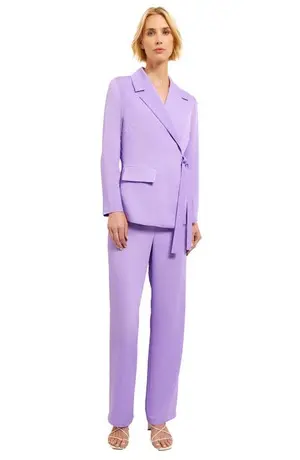 Misook Side Tie Blazer - Lavender Field