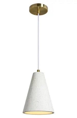 RENWIL Paula Ceiling Light Fixture - Off White/speckles/ant Brass