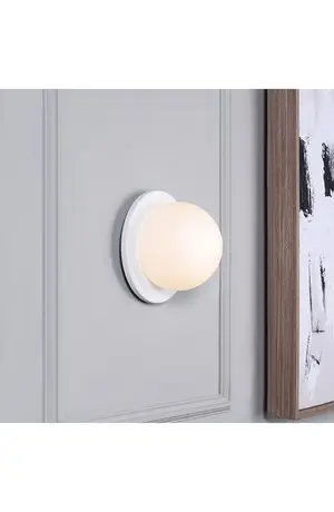 RENWIL Round Wall Sconces - Raquel White