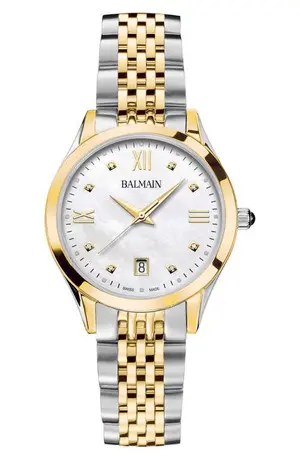 BALMAIN WATCHES Classic R Diamond Two-tone Bracelet Watch - Two Tone