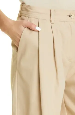 TOTEME Double Pleat Organic Cotton Twill Shorts