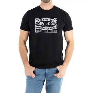 DEVIL-DOG DUNGAREES Patch Graphic T-shirt - Black