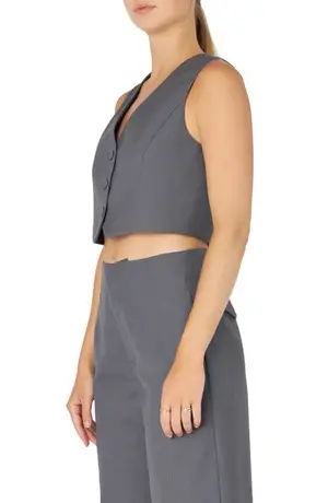GREY LAB Button-up Crop Vest