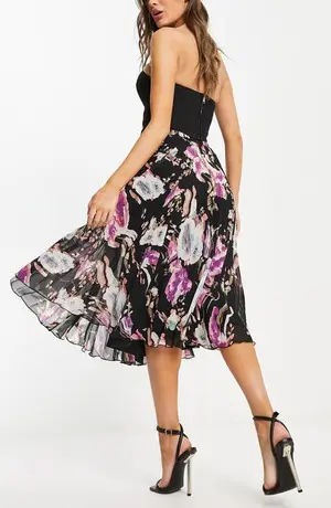 Asos Pleated Floral Skirt