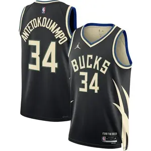 JORDAN BRAND Giannis Antetokounmpo Milwaukee Bucks Swingman Jerseystatement Edition - Black