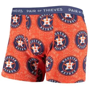 Pair Of Thieves Orange Houston Astros Super Fit 2-pack Boxer Briefs Set