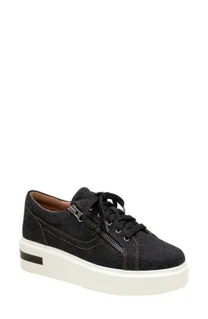 Linea Paolo Kalula Denim Platform Sneakers - Black Denim