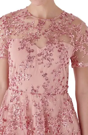 Endless Rose Sequin Embroidered Tiered Dress