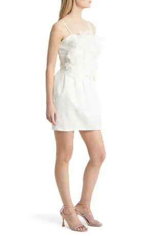 AZALEA WANG Feathered Bodice Minidress