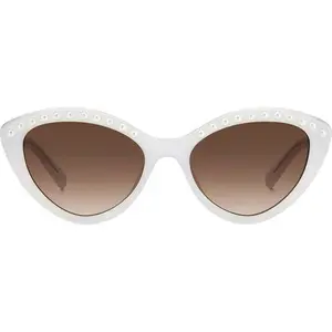 Kate Spade New York 55mm Gradient Cat Eye Sunglasses - White/brown Sf