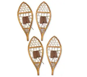 MELROSE Vintage Wood Hanging Snow Shoe Decor - One-color