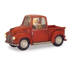MELROSE Led Snow Globe Truck With Santa 11.25'l - One-color