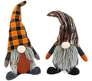 GERSON INTERNATIONAL Set Of 2, 12-in Plush Halloween Gnome Figurine Y Gerson Co - One-color