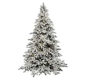 VICKERMAN 6.5' Flocked Utica Fir Artificial Chr Stmas Tree, Pw - One-color